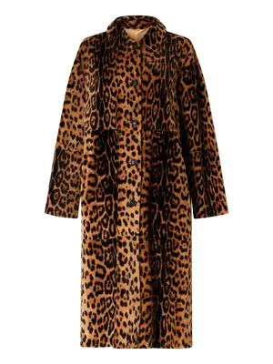 NILI LOTAN Davelle Leopard-print Shearling Coat - Leopard Print