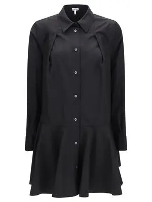 Loewe Cotton Shirt Dress - Black