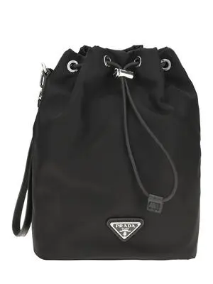 Prada Prada Men Re-Nylon And Saffiano Leather Speedrock Bucket Bag Black