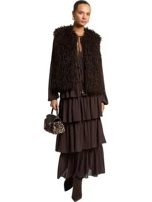 Michael Kors Faux Shearling Vest In Size By - Brown