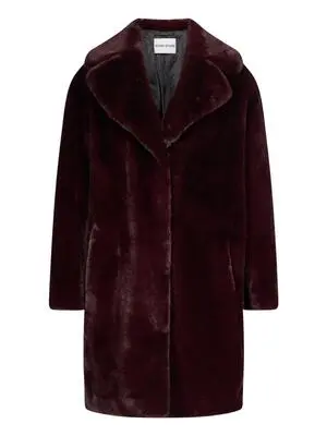 STAND STUDIO Camille Faux Fur Teddy Coat - Red