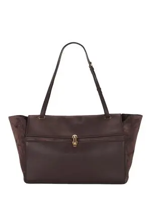SAVETTE Savette Large Trapeze Shoulder Bag In Chocolate