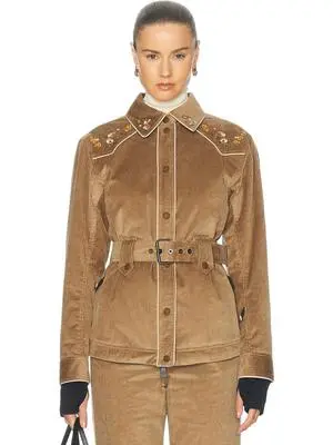 Moncler Olonne Shirt Jacket In Tan - Brown Nut
