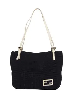 Fendi Knit Tote Bag In Navy - Black