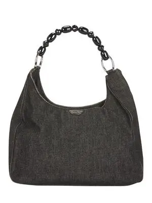 Dior Denim Maris Pearl Shoulder Bag - Black