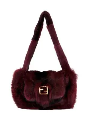 FENDI Fendi Fur Shoulder Bag In Wine