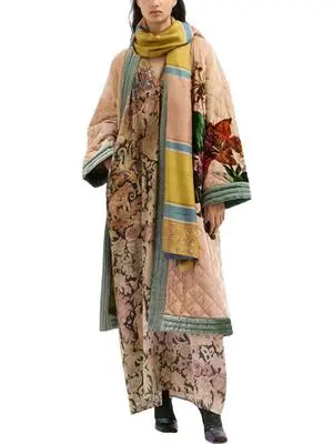 PIERRE-LOUIS MASCIA Tapestry-print Silk Maxi Dress - Neutrals