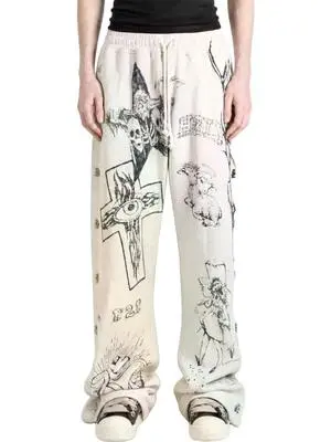 HELLSTAR Graphic-print Track Pants - Neutrals