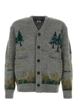 Junya Watanabe Embroidered Wool-blend Cardigan - Printed