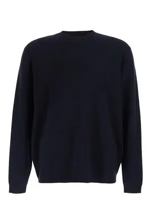 LOW BRAND Merino Wool Crew Neck Sweater With Long Sleeves - Blu
