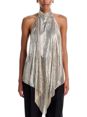 Stella McCartney Chainmail Open Back Halter Top - Silver