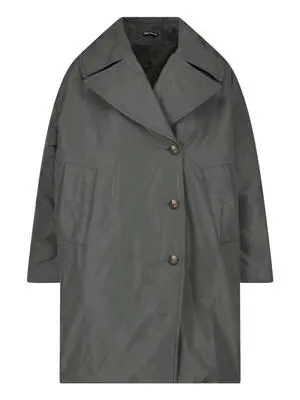 CAPE CONCEPT Oversized Single-breasted Trench Coat - Green
