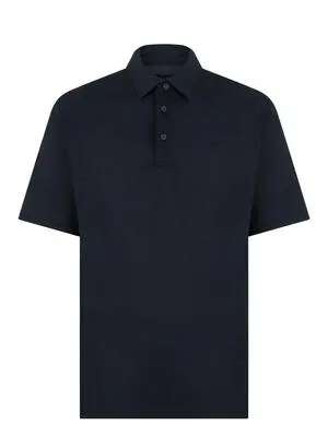 BOSS Linen Short-sleeve Polo Shirt - Blue