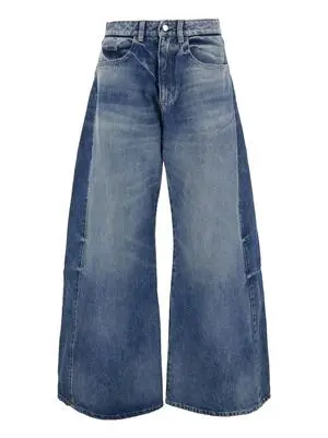 ICON DENIM LOS ANGELES Icon Denim Cami Wide-Leg High-Waist Jeans With Side Pockets Blu