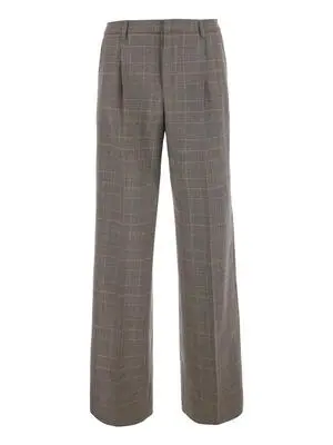 PT TORINO Pt Torino Wool-Blend Straight-Leg High-Waist Pants With Silk Finish And Stretch
