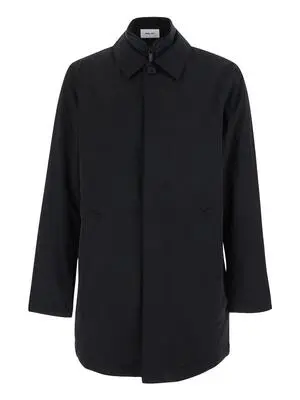 NN.07 High-collar Piped Side Pocket Nylon Jacket With Front Zip - Black