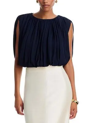 HEIRLOME Penelope Silk Bubble Top - Midnight
