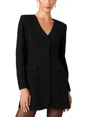 French Connection Azra Twill Cinched Blazer Dress - Black
