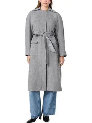 French Connection Gabriella Twill Belted Coat - Grey