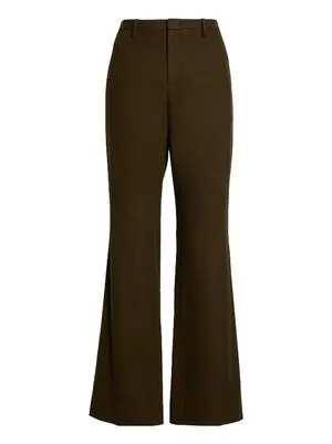 Vince Simone Wool Blend Soft Flannel Pants - Cypress