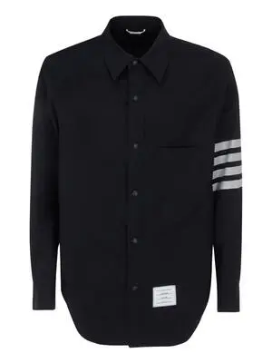 THOM BROWNE Thom Browne Men Wool And Cotton Blend Shirt