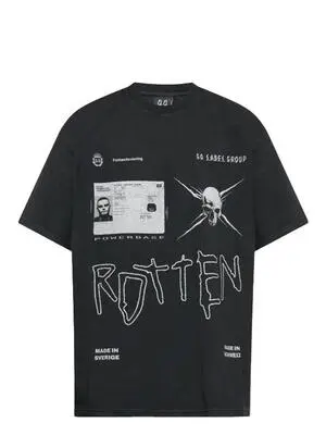 44 LABEL GROUP Graphic Printed Crewneck T-shirt - Black