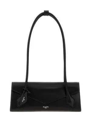 Alaïa Alai�A Women Le Teckel Sheepskin Leather Shoulder Bag Alaia With Flap Closure Black