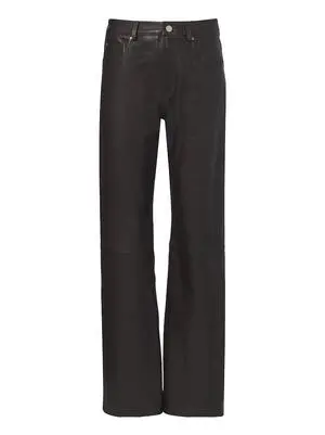 ARMA Jean Leather Straight Pants - Brown