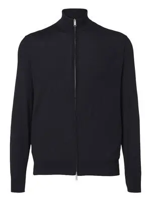 Zegna Wool Zip-up Cardigan - Blue