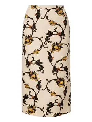 La DoubleJ Printed Wool-blend Cady Pencil Skirt - Multicoloured
