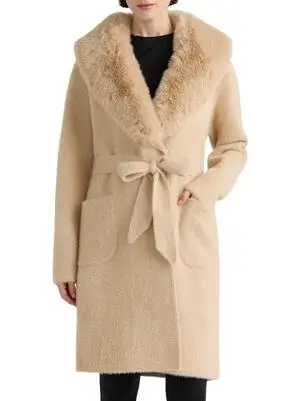 NVLT Belted Sailor Collar Coatigan - Light Camel