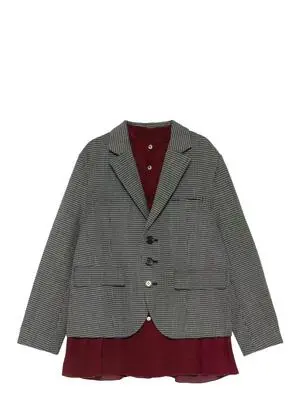Undercover Houndstooth-pattern Layered Blazer - Grey