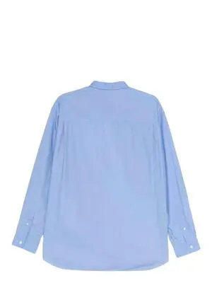 Comme Des Garçons Patchwork Frayed-edge Shirt - Blue