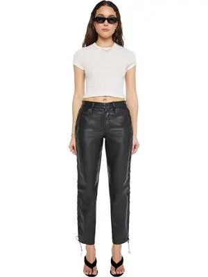 MOTHER The Lace Up Zip Hiker Hover Pants - Black