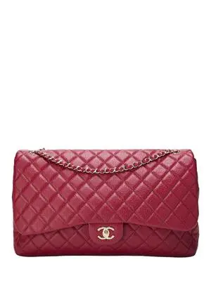 CHANEL Red Calfskin New Classic Flap Xxl