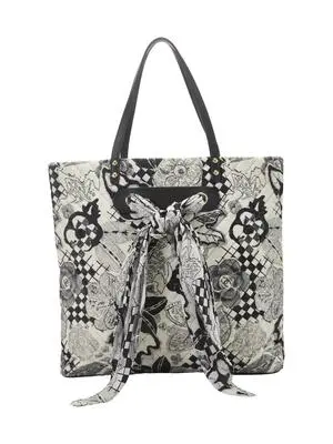 Chanel Corduroy Camellia Tote - Black