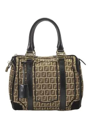 Fendi Zucchino Canvas Boston - Black