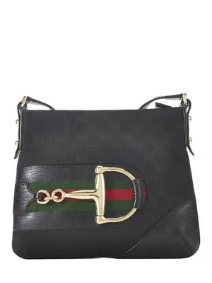 GUCCI Black Gg Canvas Web Hasler Messenger
