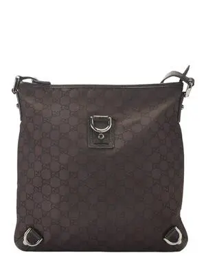 Gucci Gg Nylon D-ring Abbey Messenger - Brown