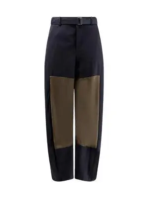 Sacai Wool Blend Trousers With Nylon Inserts - Multicolor