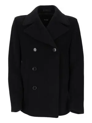 BOSS Giacca Doppiopetto In Lana - Black