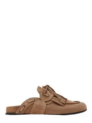 DI GAÏA Cheryl Fringed Suede Mules - Brown