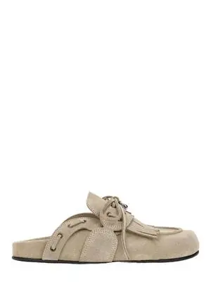 DI GAÏA Cheryl Fringed Suede Mules - Neutral
