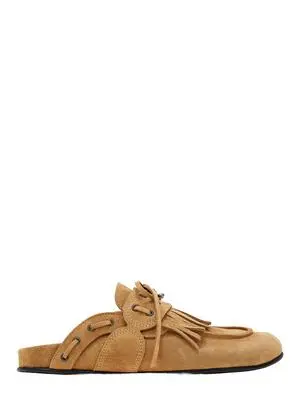 DI GAÏA Cheryl Fringed Suede Mules - Tan