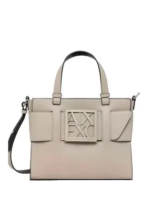 Armani Exchange Logo-plaque Tote Bag - Neutrals