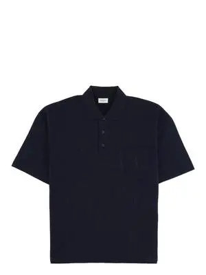 Saint Laurent Saint Laurent Men Polo Cassandre In Piqué Di Cotone Blue