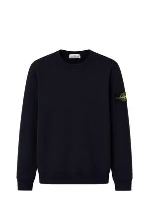 Stone Island Felpa Con Patch Logo - Blue