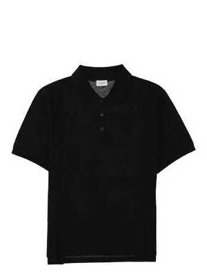Saint Laurent Polo Cassandre In Cotone - Black