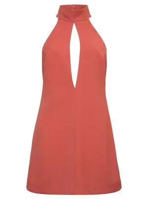 AUDREY VALLENS Blade Halter Dress Bittersweet