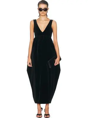 RÓHE Sculptural Volume Velvet Dress - Black
